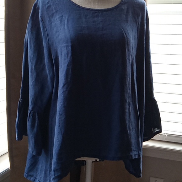 bryn Walker | Tops | Linen Tunic Dark Denim | Poshmark